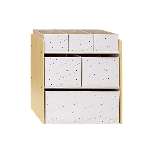 3 Sprouts Multi-Bin Toy Organizer With Fabric Storage Bins, Terrazzo P