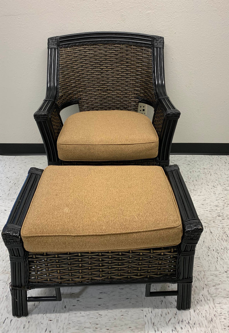 Pier One Wicker Chair and Ottoman