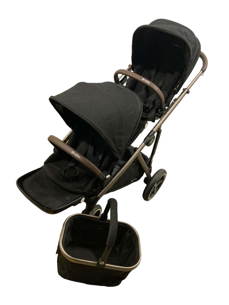 Cybex Gazelle S Double Stroller, 2021, Deep Black