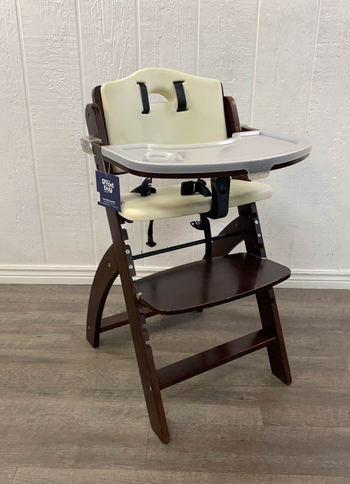 Abiie Beyond Junior Y Wooden High Chair, Mahogany/White — GoodBuy Gear