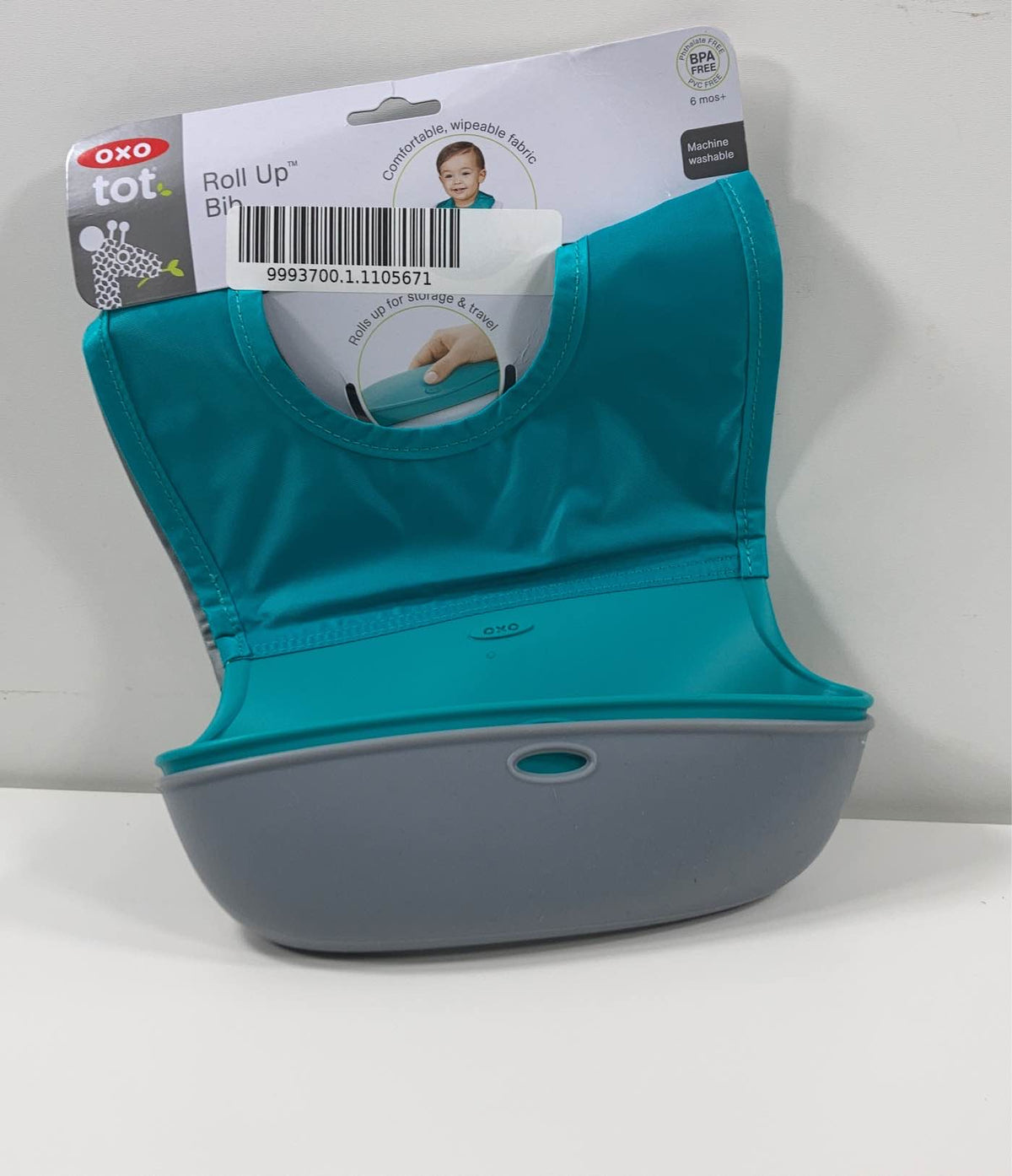 OXO Tot Roll Up Bibs, 2 Pack, Gray and Teal — GoodBuy Gear