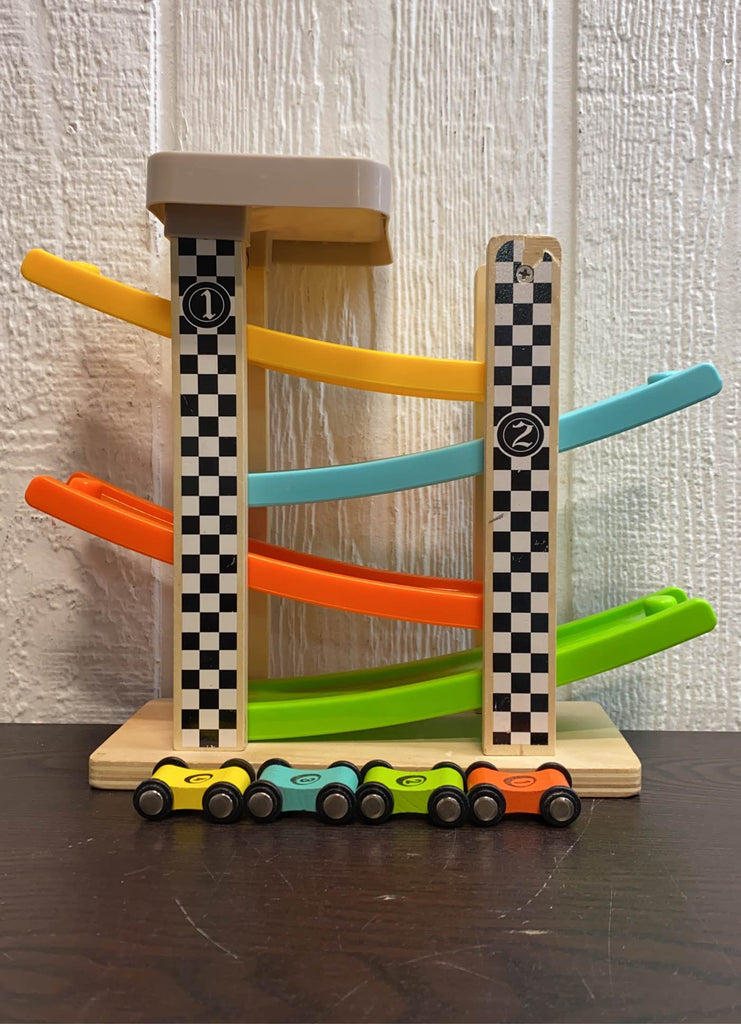 Top Bright Wooden Car Ramp Race Track