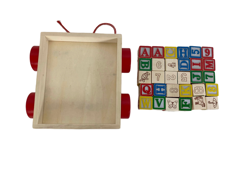 Melissa & Doug Classic ABC Block Cart Wood Toy
