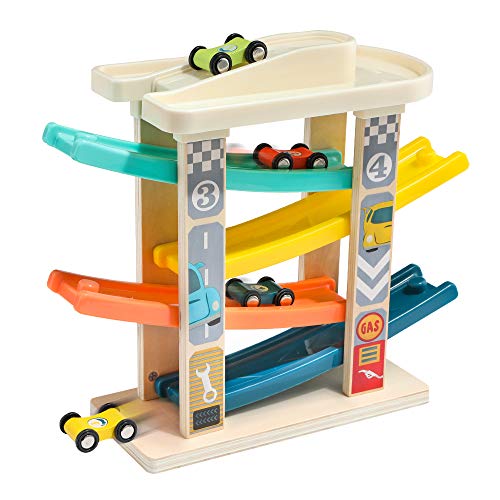Top Bright Wooden Car Ramp Race Track