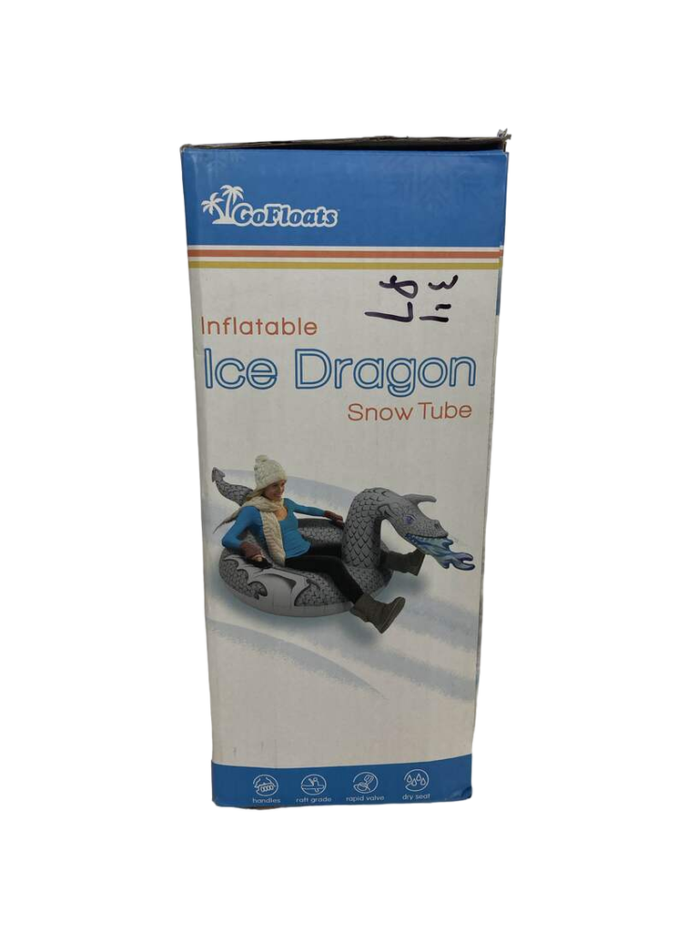 GoFloats Inflatable Winter Snow Tube Sled, Ice Dragon