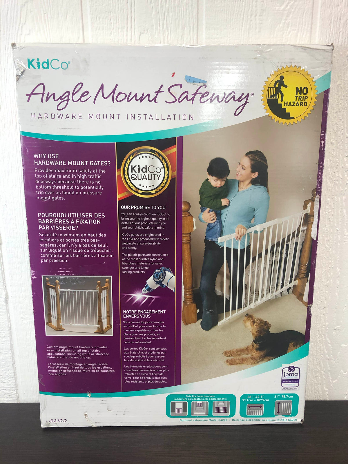 KidCo Angle Mount Safeway Gate, White — GoodBuy Gear