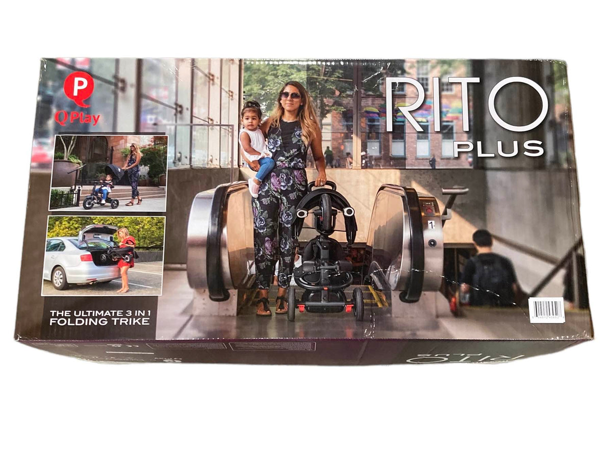 QPlay Rito Ultimate 3 In 1 Folding Trike, Black — GoodBuy Gear