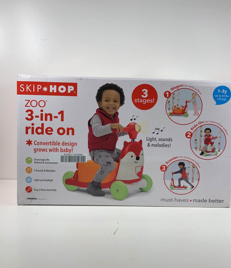 Skip Hop 3 In 1 Ride On Scooter, Fox