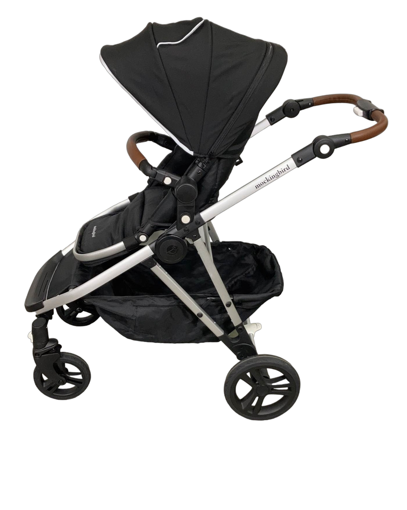 Mockingbird Single to Double Stroller, 2022, Silver with Penny Leather
