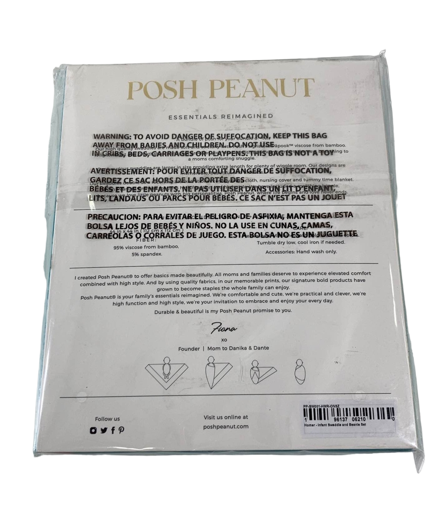 Posh Peanut Swaddle And Beanie Set, Homer