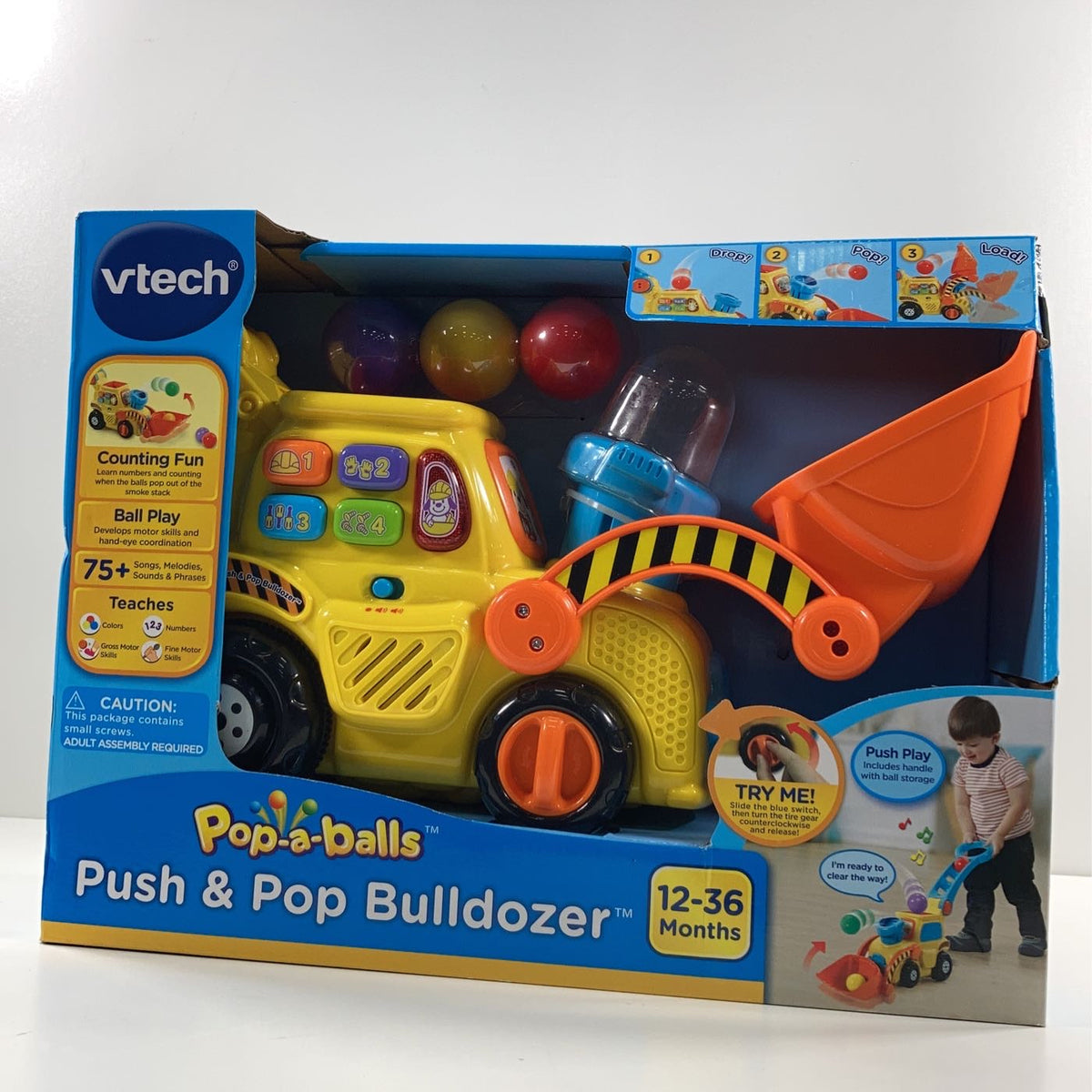 VTech Pop-A-Balls Push And Pop Bulldozer, Yellow — GoodBuy Gear