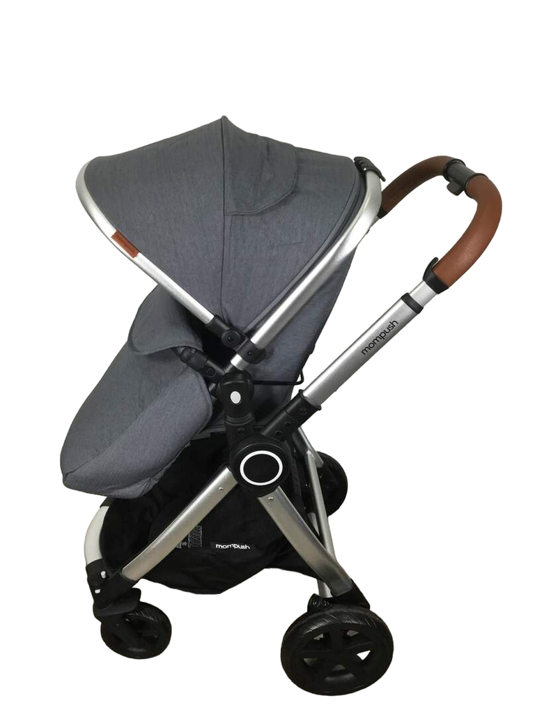 Mompush Ultimate 2 Baby Stroller, 2021, Grey with Silver Frame