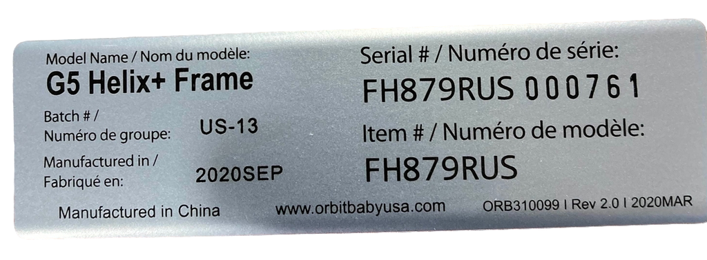 Orbit Baby Orbit Baby G5 Helix+, 2020