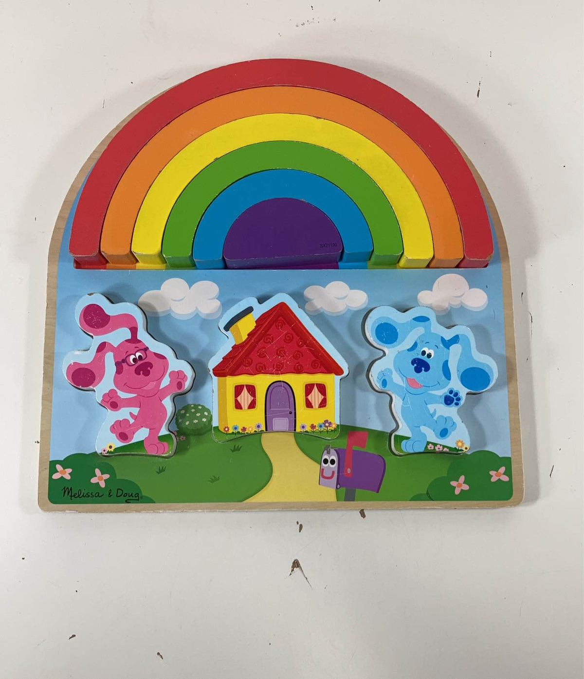 Melissa & Doug Blue's Clues & You! Wooden Rainbow Stacking Puzzle ...
