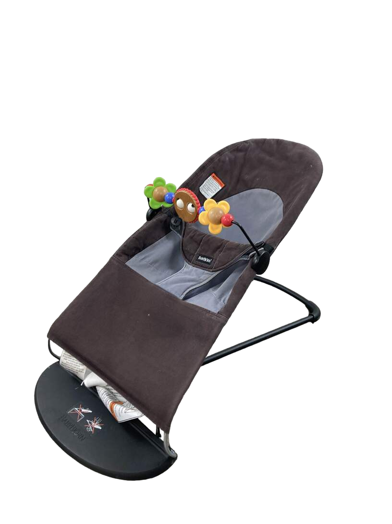 BabyBjorn Bouncer Balance, Soft, Cotton, Black/Gray, Black Frame
