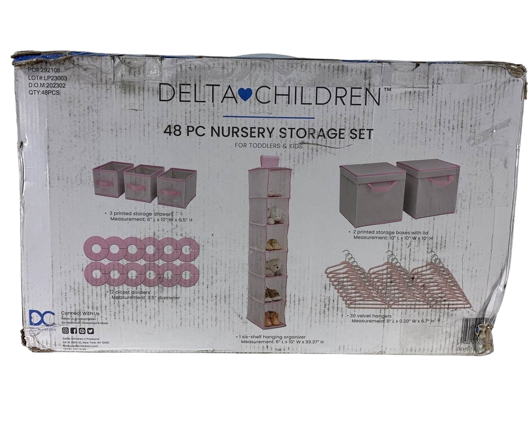 Delta Children 48-Piece Nursery Storage Set, Infinity Pink — GoodBuy Gear