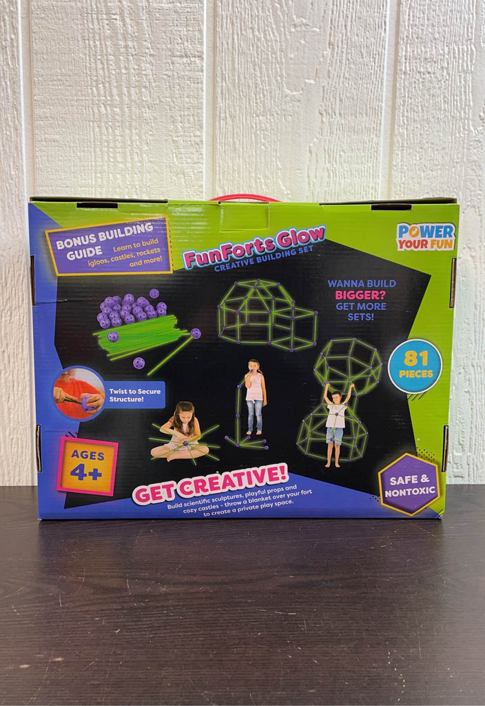Power Your Fun Fun Forts Glow Fort Building Kit, 81 Pieces