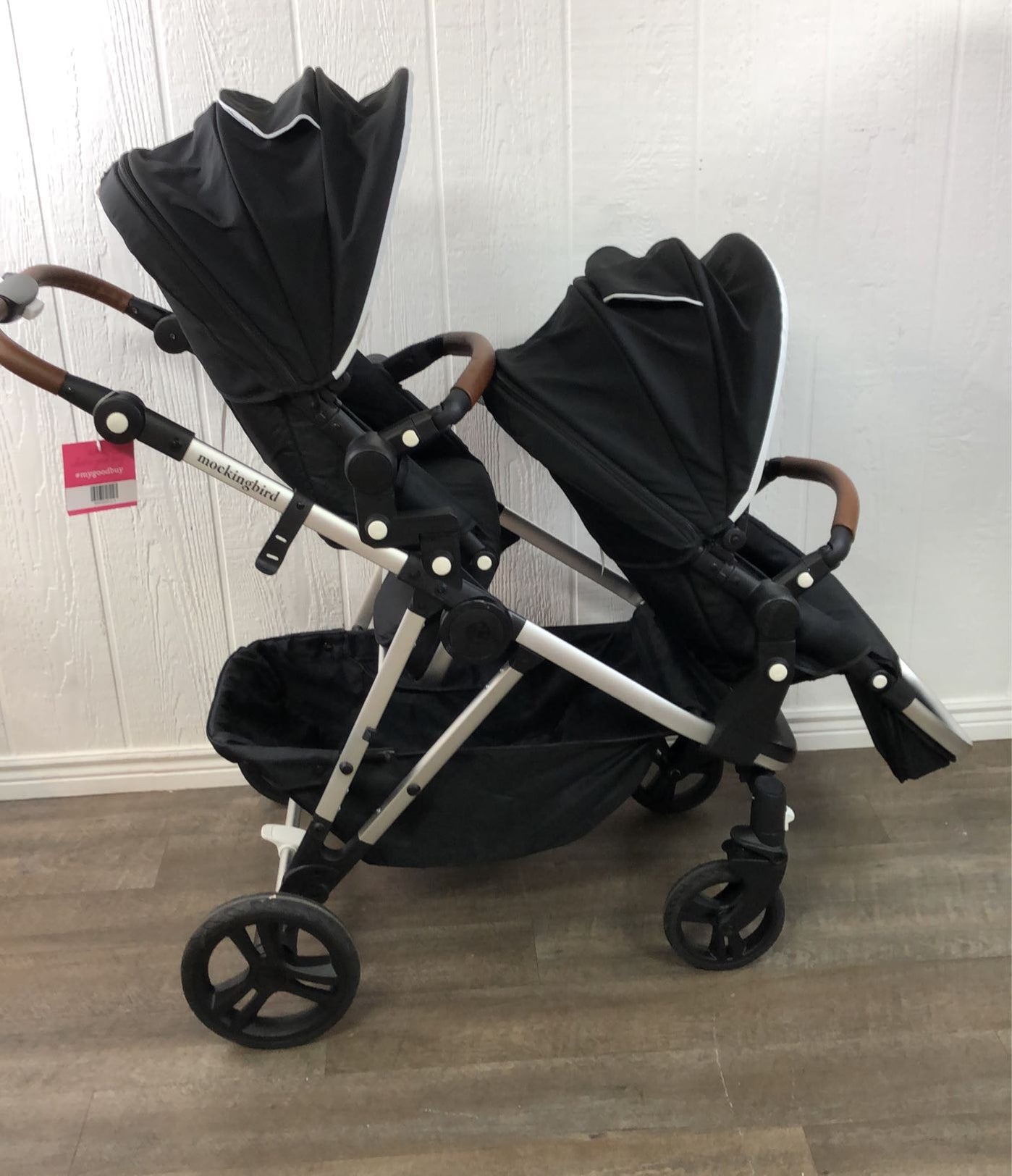 Mockingbird Single to Double Stroller With second Seat Kit, 2020, Blac ...