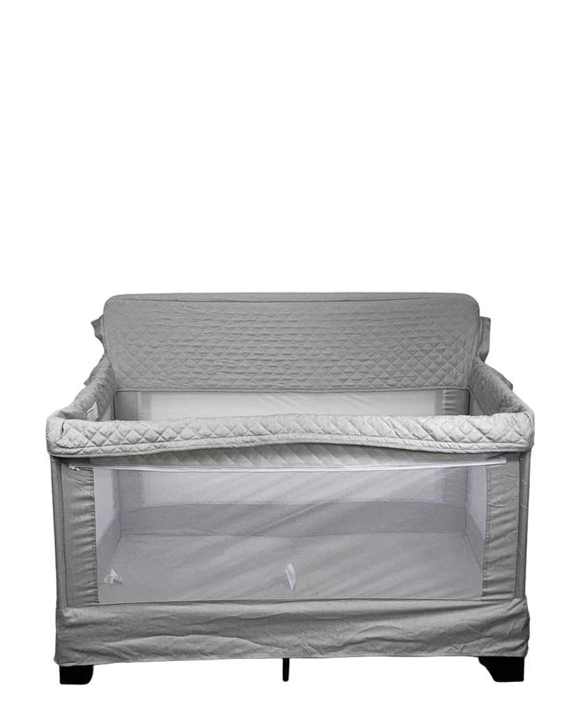 Baby Delight Horizon Full Size Mesh Crib, Quilted Pebble Grey