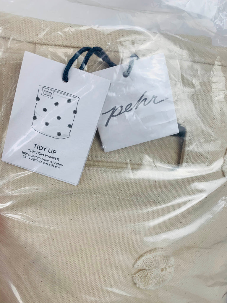 Pehr Designs Pom Pom Hamper 18x20, Natural