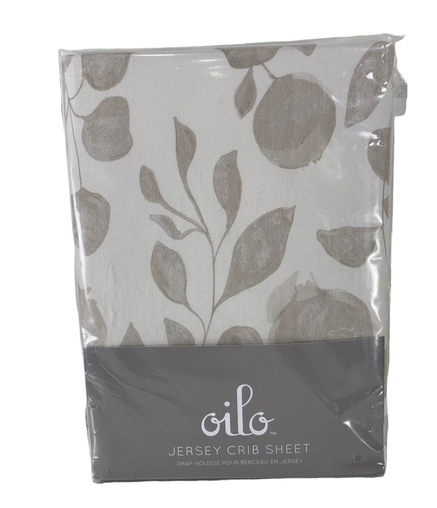 Oilo Studios Jersey Crib Sheet, Leaf