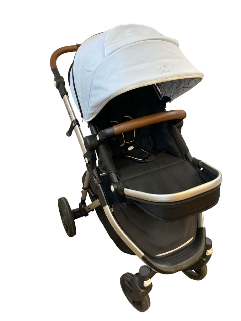 Mockingbird Single Stroller, 2020, Sky, Windowpane, Silver With Black