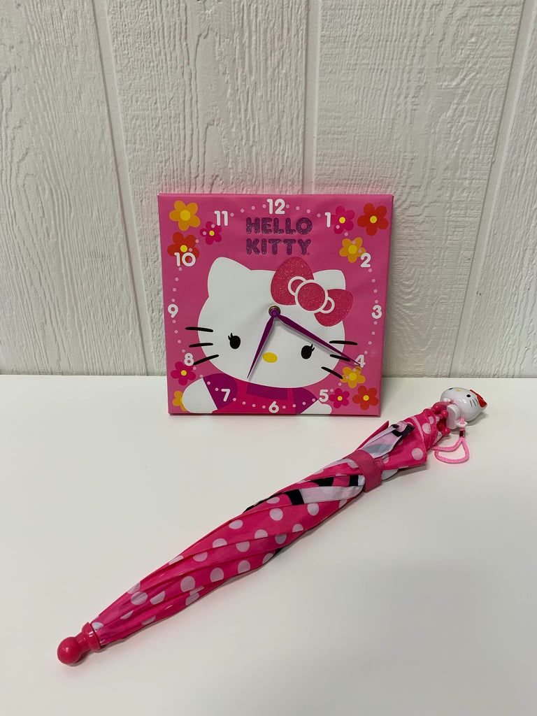 Hello Kitty Canvas Clock and Umbrella