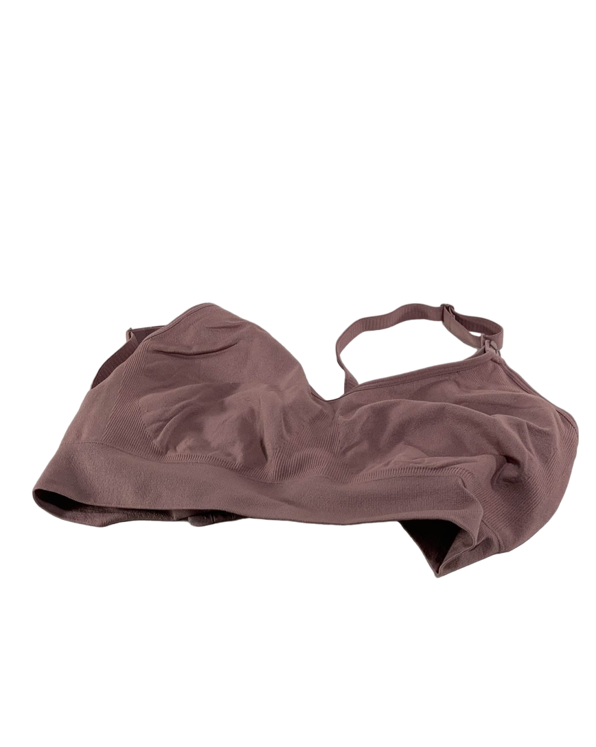 Ingrid & Isabel Basics Seamless Maternity Sports Bra, Large, Mauve ...