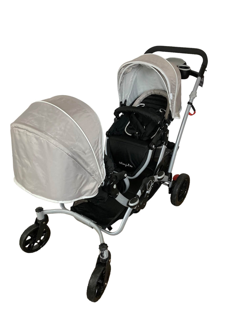 Dream On Me Track Tandem Stroller, 2021, Light Grey