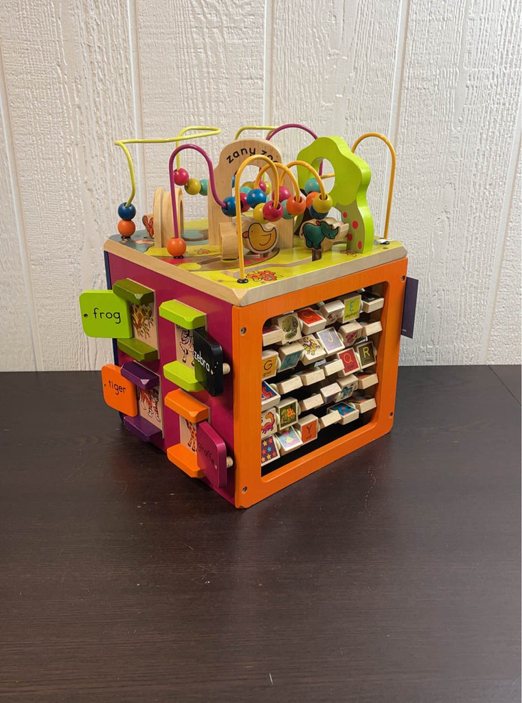 B. toys Zany Zoo Wooden Activity Cube
