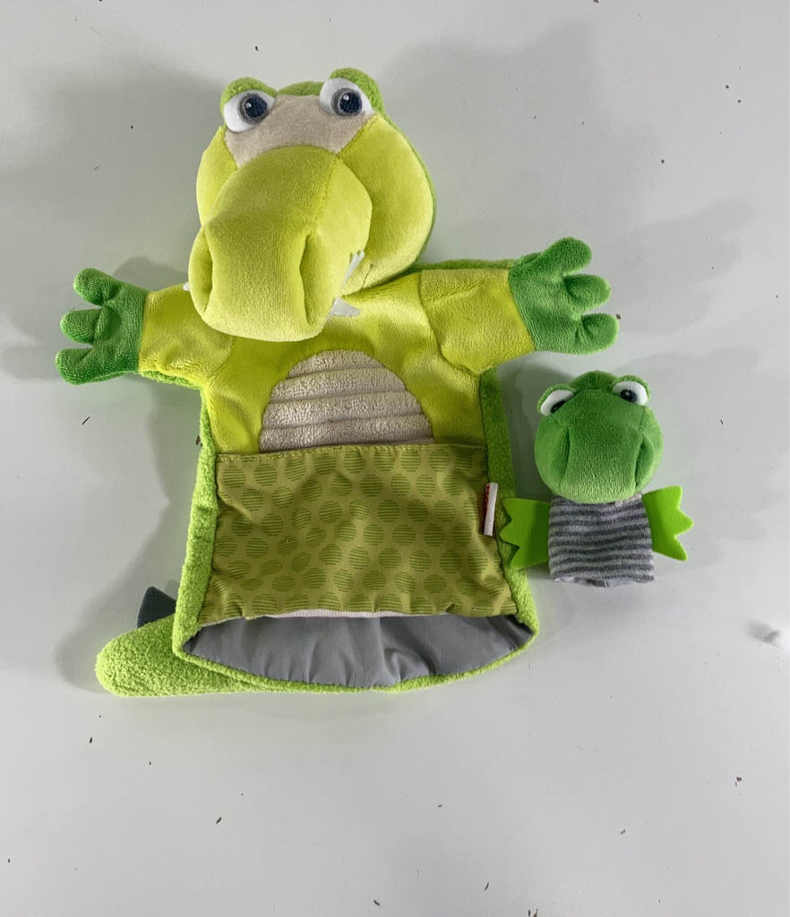HABA Glove Puppet Crocodile With Baby Hatchling Finger Puppet