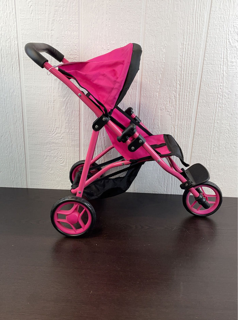 Precious Toys Foldable Jogger Doll Stroller, Hot Pink