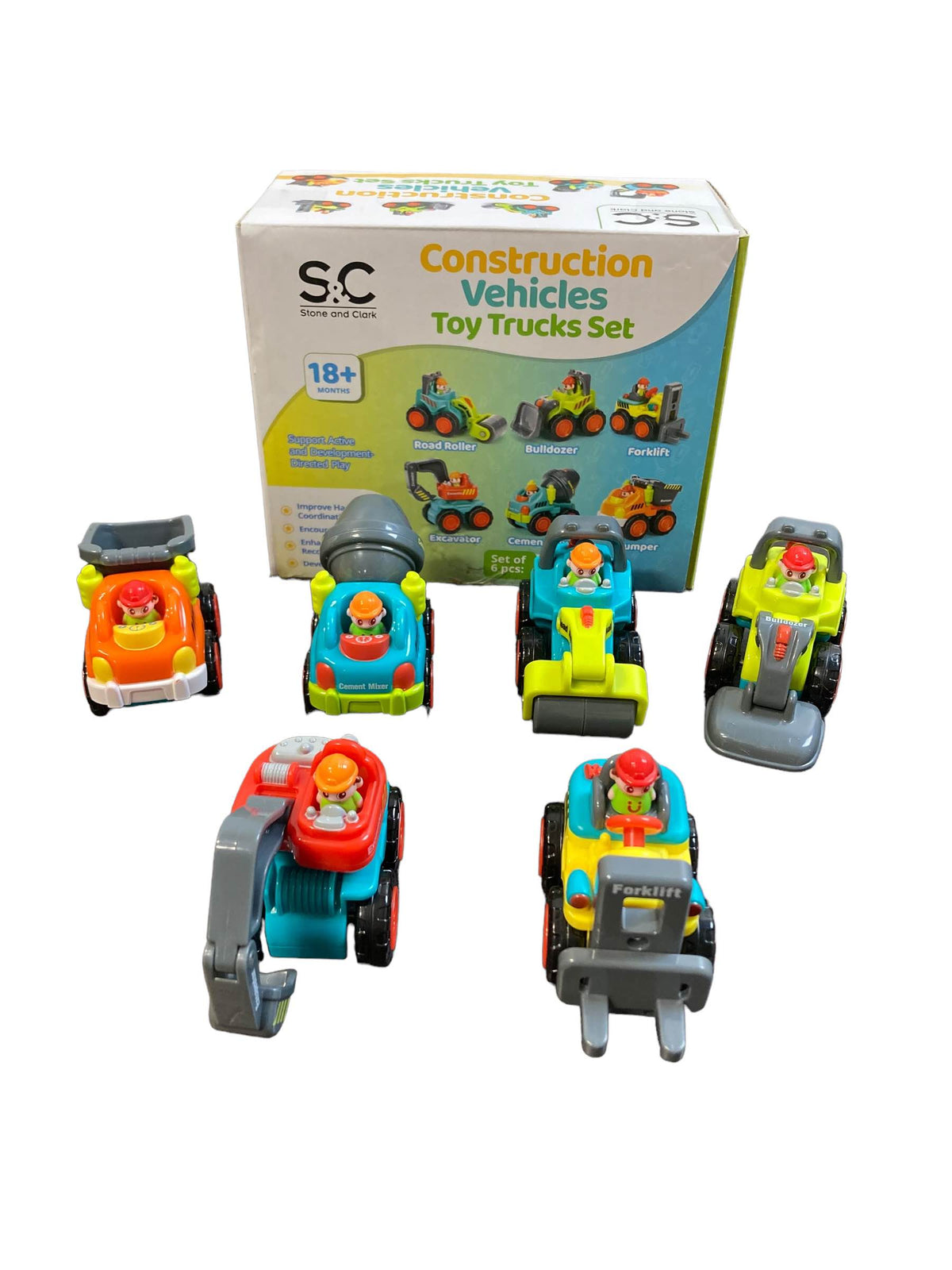 Stone & Clark 6 Pieces Construction Vehicles Toy Trucks Set — GoodBuy Gear