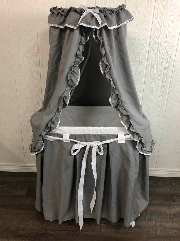 Badger Basket Majesty Bassinet with Canopy, Grey