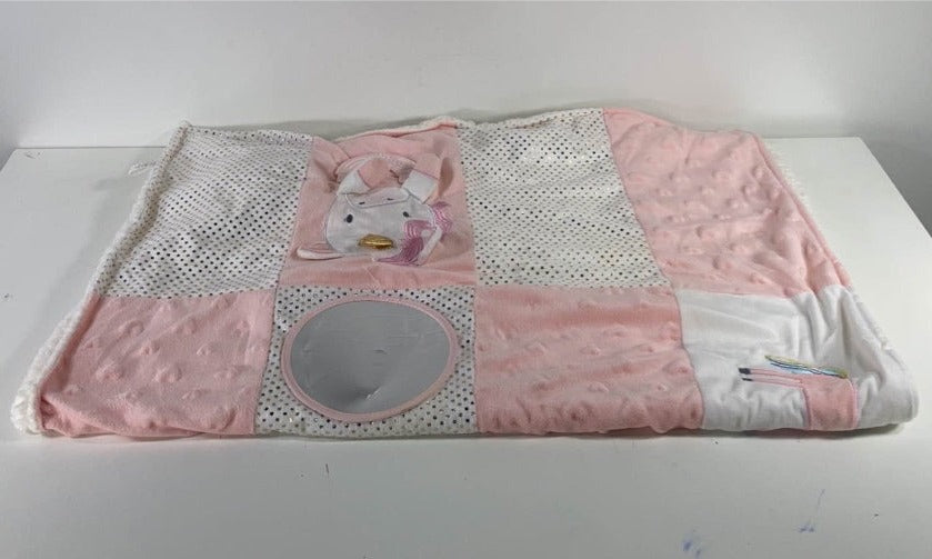 Modern Baby Activity Blanket, Pink Unicorn