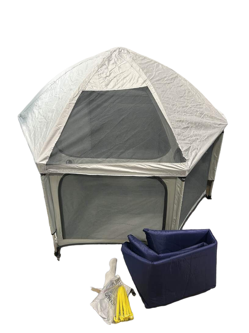 California Beach Company Pop 'N Go Playpen, Grey, With Mattress and Sh ...