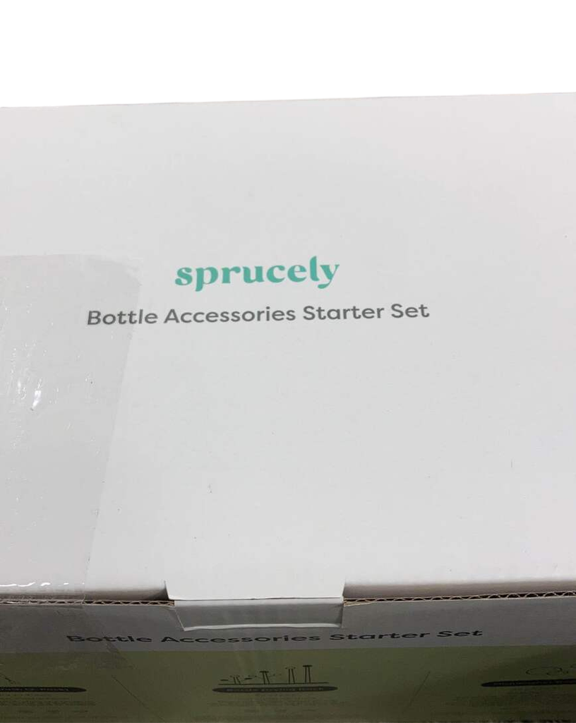 Sprucely Bottle Accessories Starter Set, White/Grey