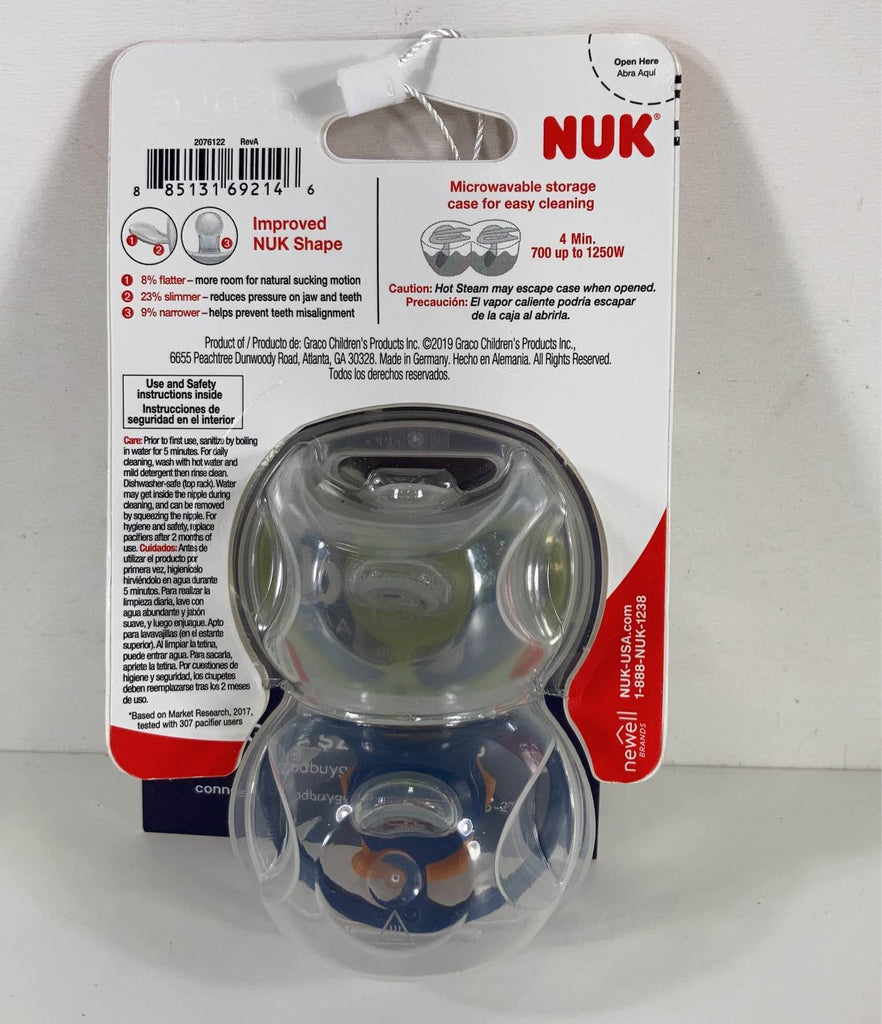 NUK Space Pacifiers, 0-6 Months, 2 Pack