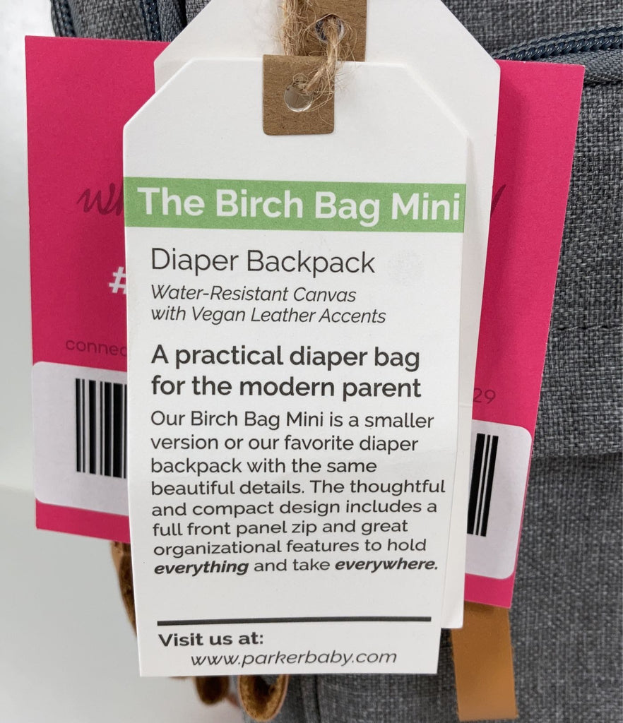 Parker Baby Co. Birch Bag Mini Diaper Backpack, Grey