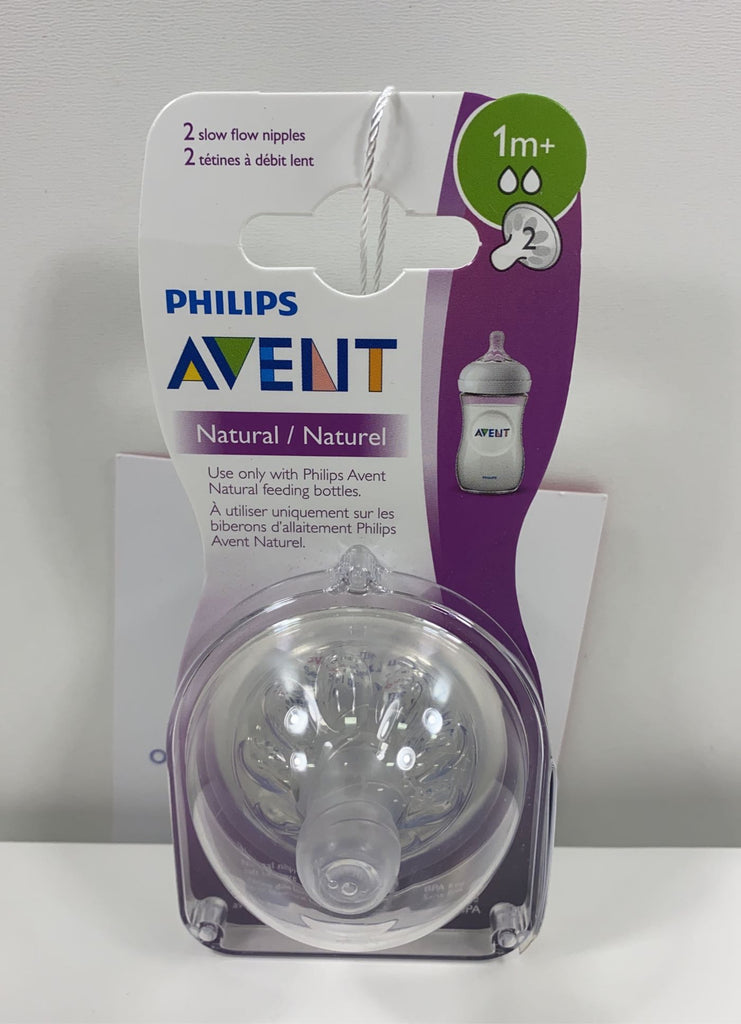 Philips Avent Natural Slow Flow Nipples, 2pk