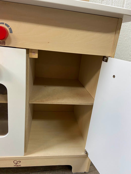Hape Wooden Play Gourmet Kitchen w/ Oven, Stovetop, Sink + Cabinet Sty ...
