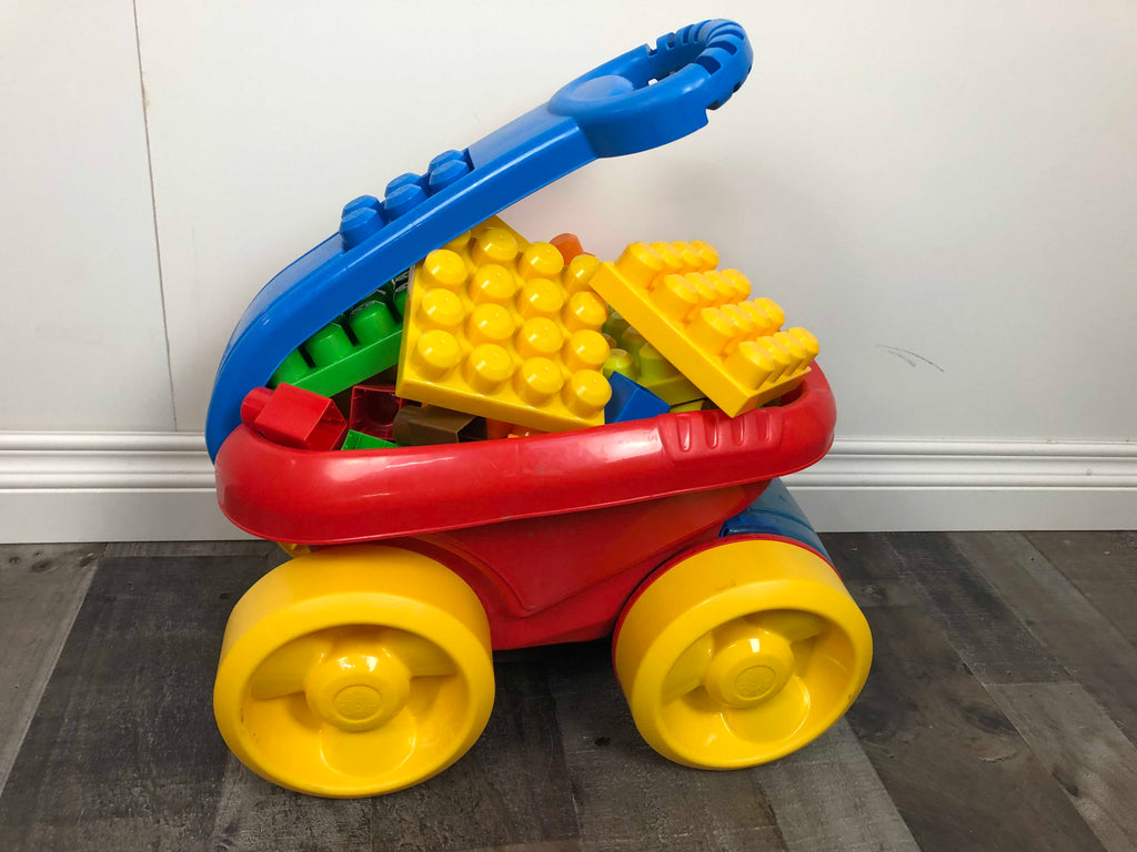 Mega Bloks Block Scooping Wagon With Mega Bloks