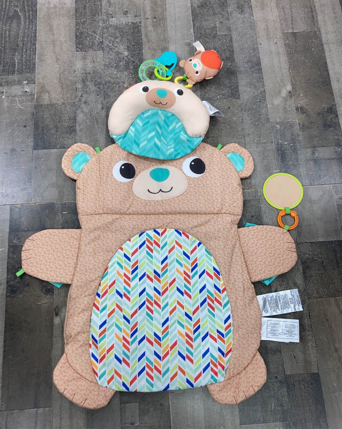 Bright Starts Tummy Time Prop & Play Mat, Teddy Bear — GoodBuy Gear