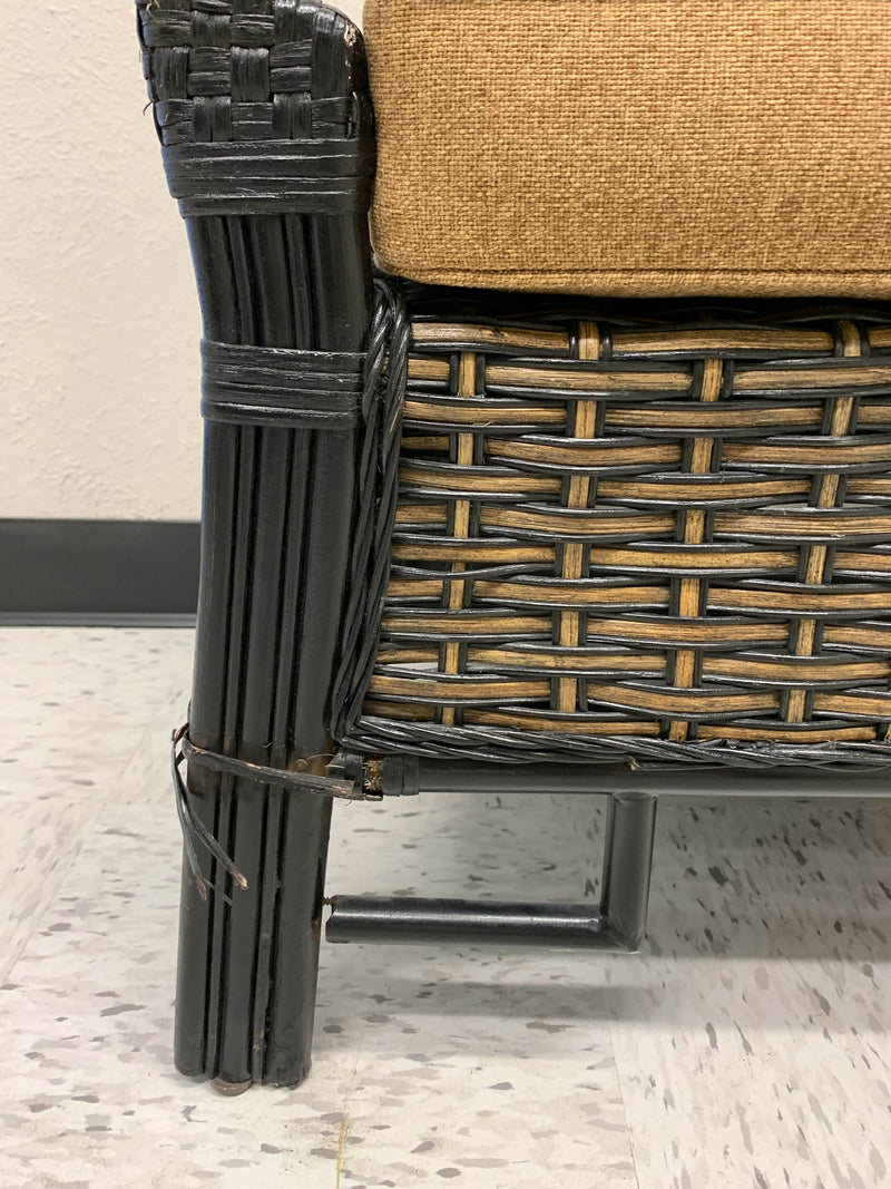 Pier One Wicker Chair and Ottoman