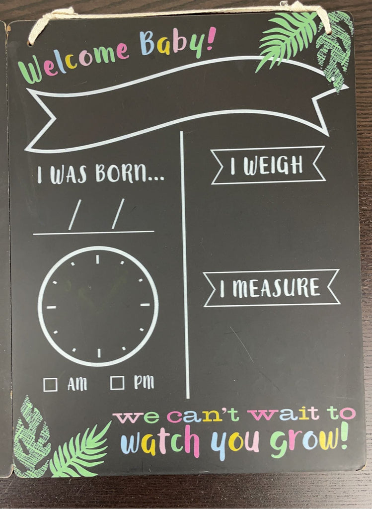 Pregnancy Chalkboard With Birth Announcement Board