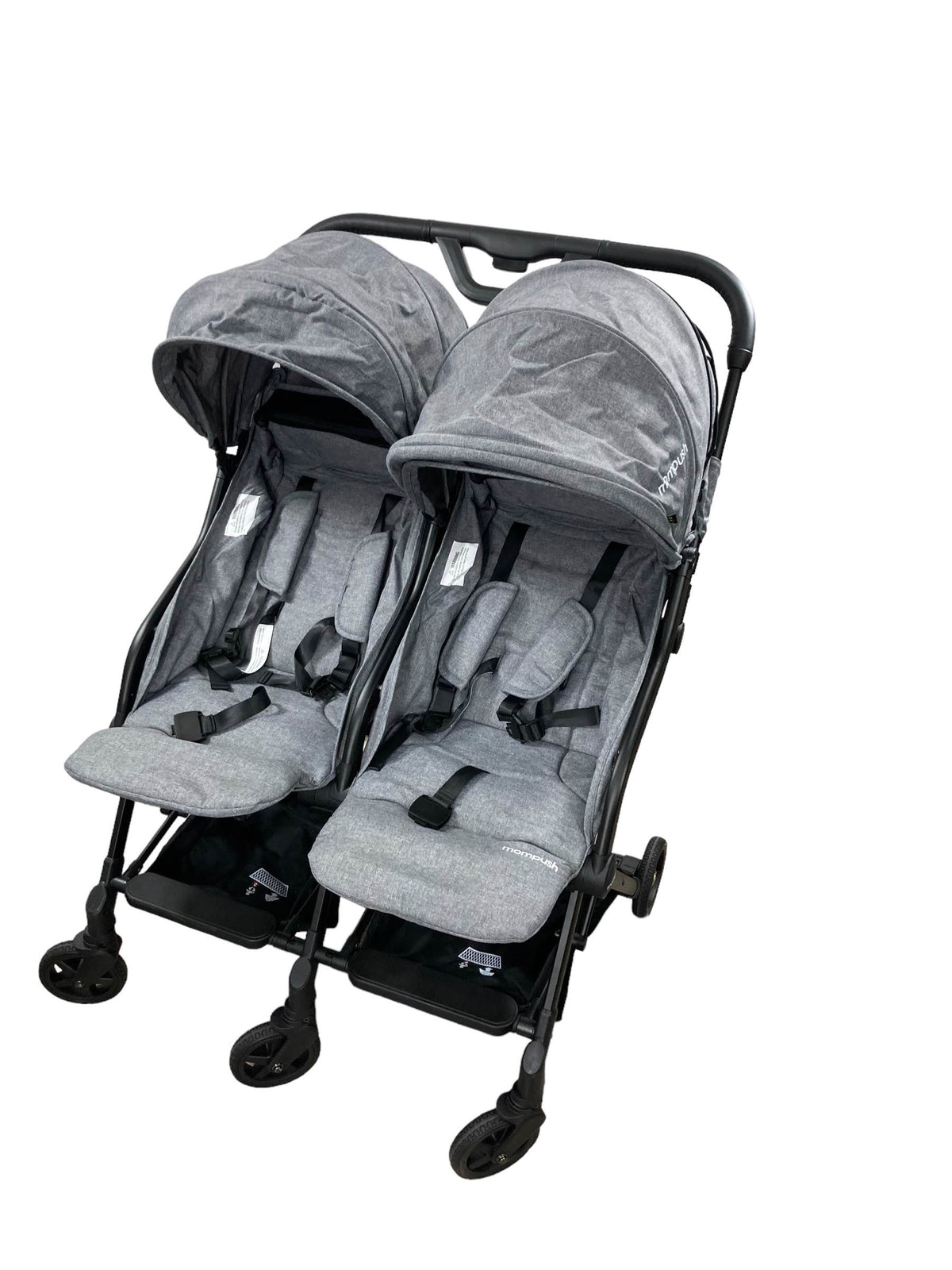 Mompush Lithe Double Stroller, 2021, Grey — GoodBuy Gear