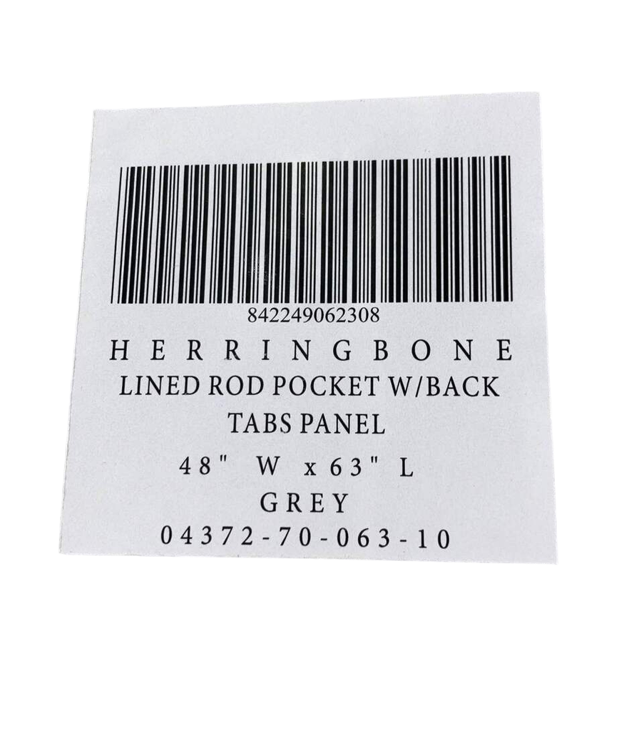 Ricardo Trading Herringbone Lined Rod Pocket With Back Tabs Panel, Gre