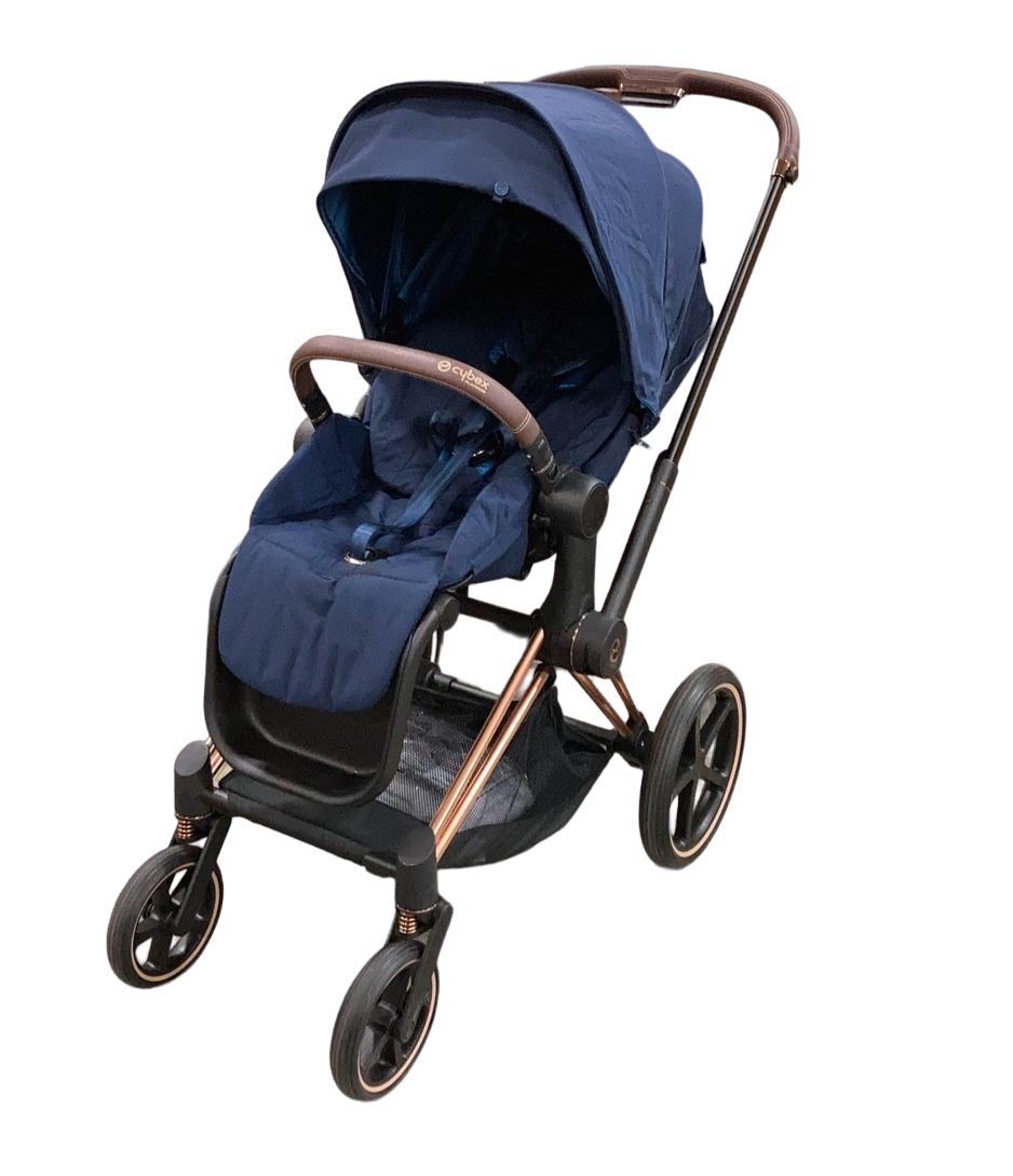 Cybex PRIAM Stroller, Rosegold, Nautical Blue, 2022 — GoodBuy Gear