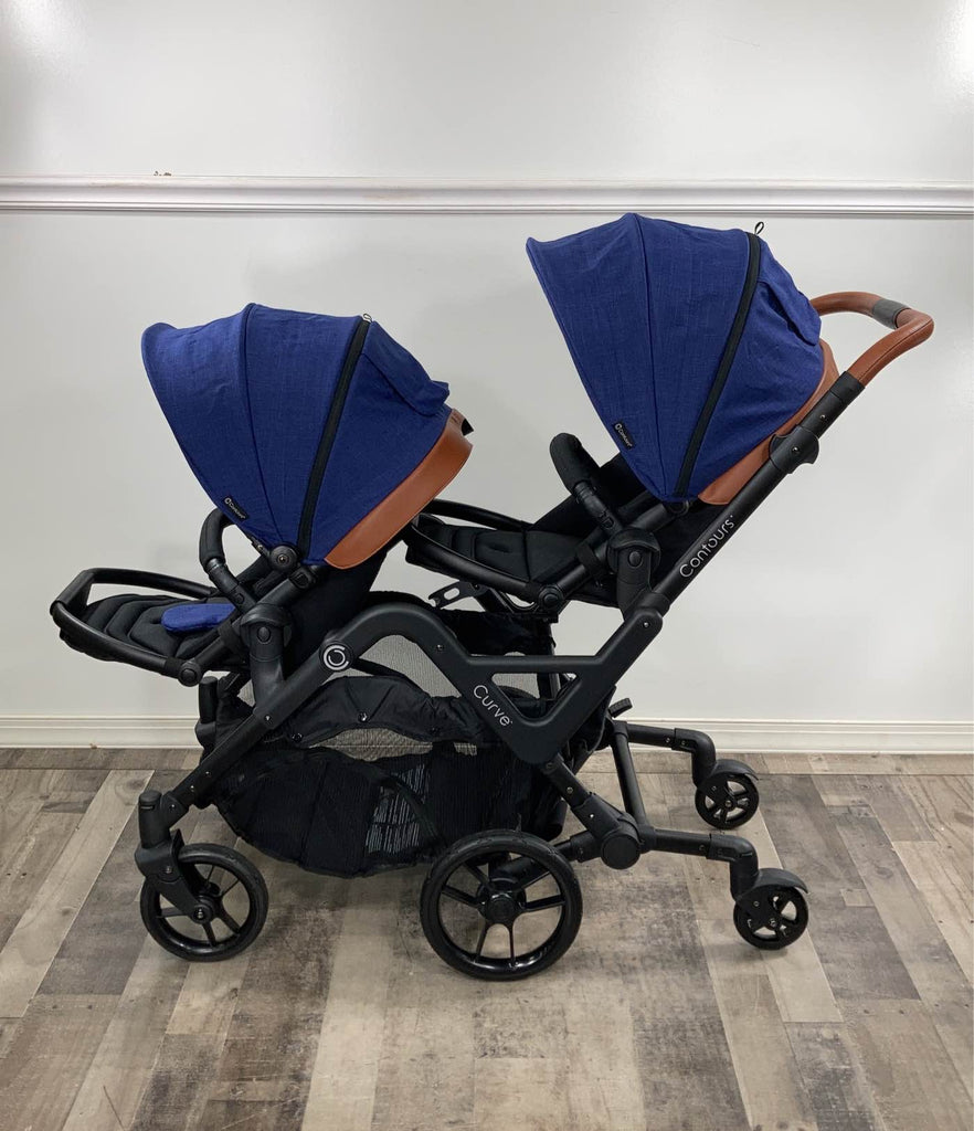 Contours Curve Double Stroller, 2018, Indigo Blue