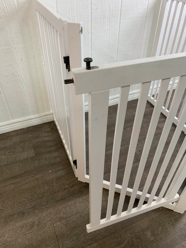 Wooden Four Panel Gate With Swing Door